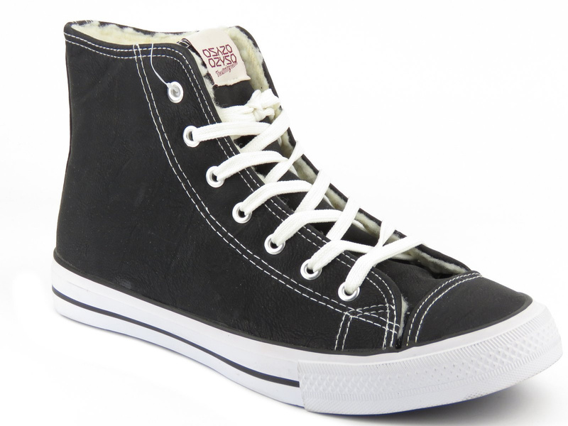 Trampki męskie na zimę Ozyso 623019.802, czarne | Sklep ulubioneobuwie.pl