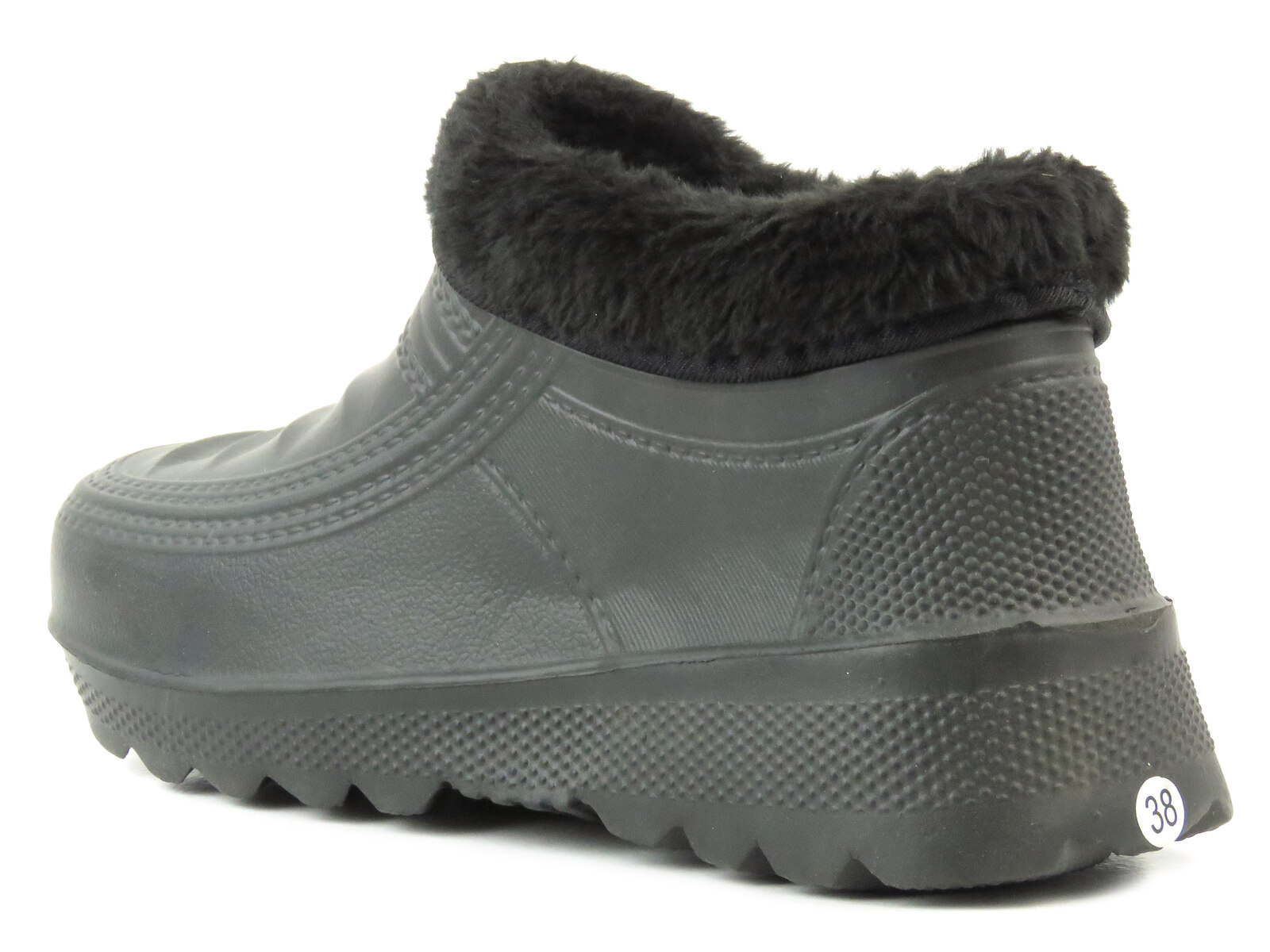 Ciepłe kalosze zimowe, śniegowce dla seniorki - REALPAKS ETGJ-5, czarne ...