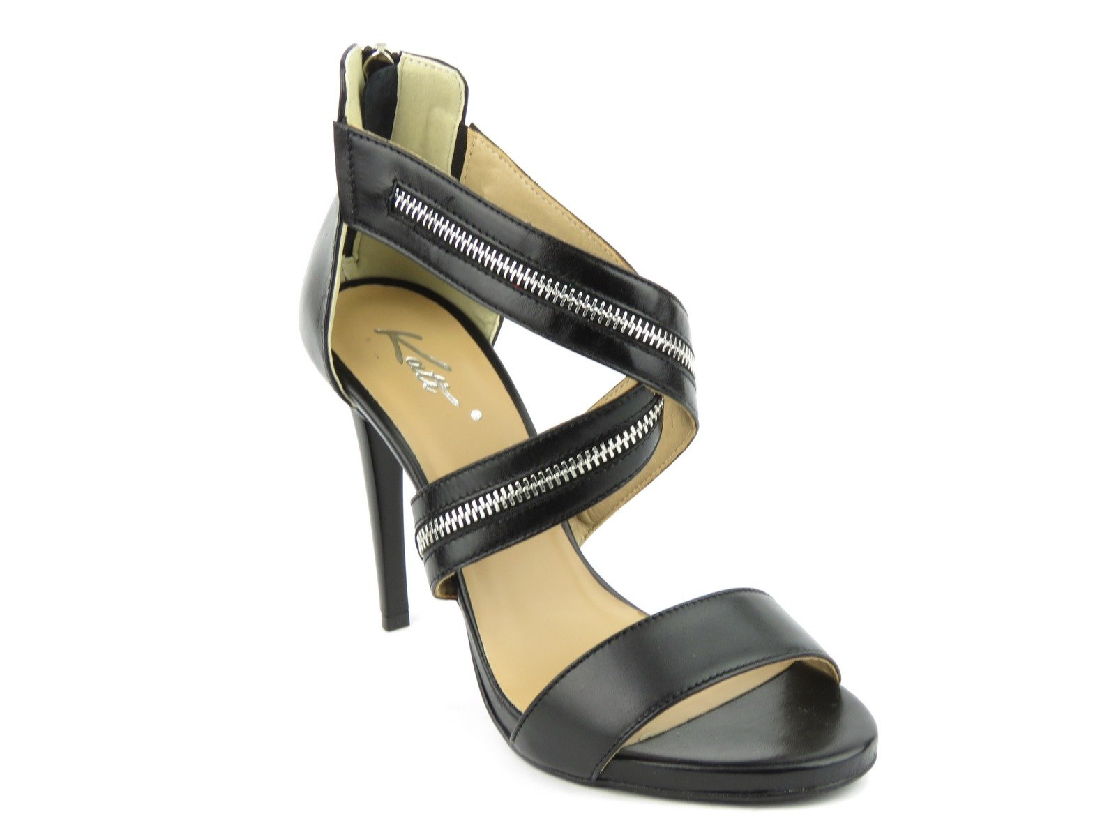 Sandały damskie na szpilce - KATI 3007, czarne | Sklep ulubioneobuwie.pl