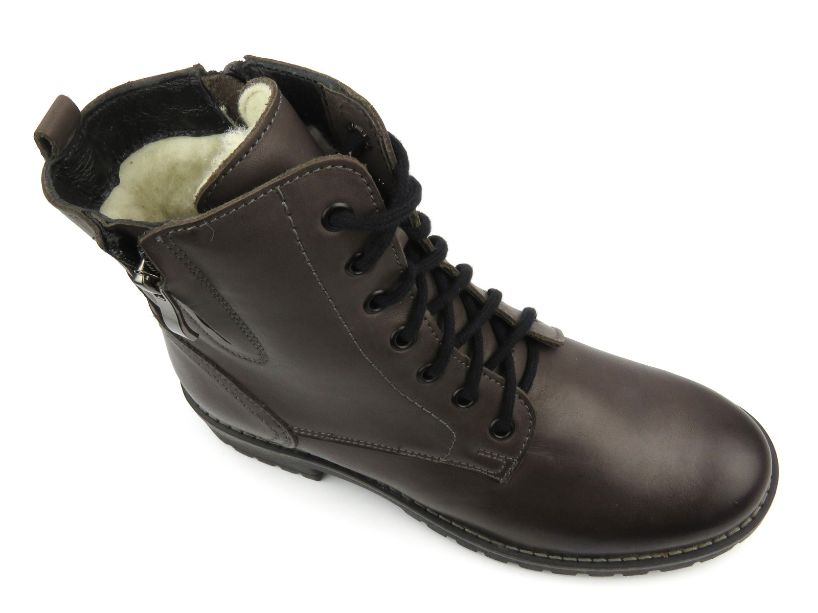 Skórzane botki damskie - Syrena 4038, grafitowe szary | Sklep ulubioneobuwie.pl