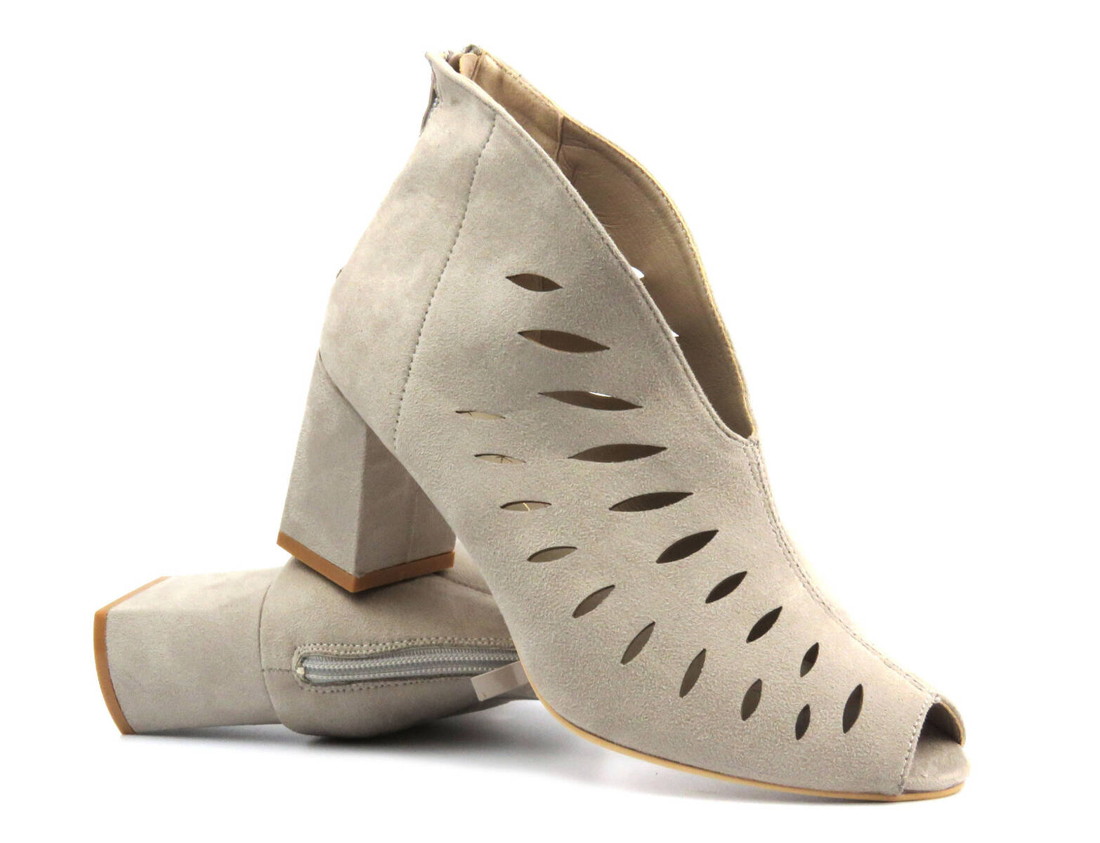 Wiosenne botki damskie na obcasie - Potocki 24-20318, beżowe | Sklep ...