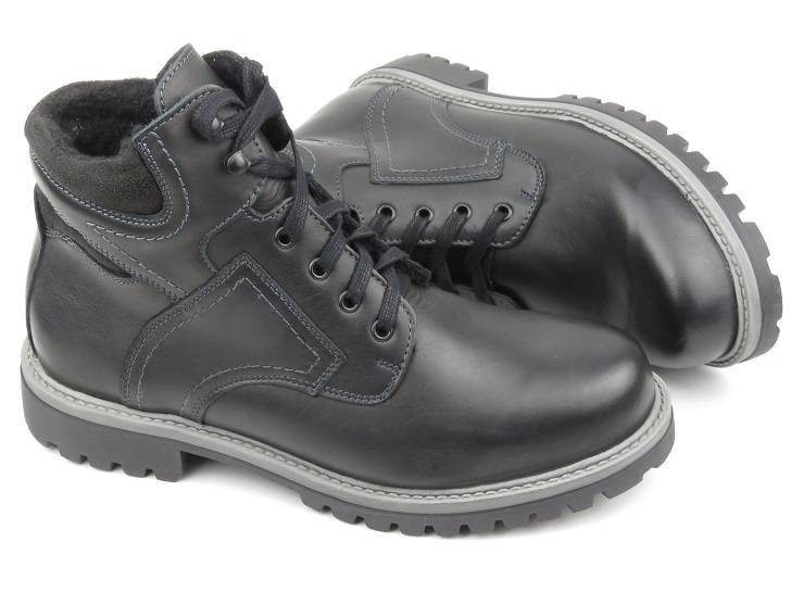 Solidne trapery, trzewiki męskie trekkingowe z wełną - HELIOS Komfort ...